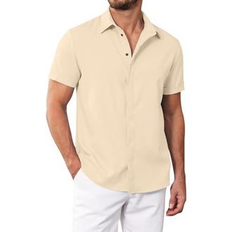 Generic Polo en lin pour homme - Chemises &agrave; manches courtes - Blanc - Coupe ajust&eacute;e - T-shirt en coton pour homme - Polo &agrave; manches courtes - T-shirt de gym &agrave; 