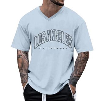 Generic T-shirt surdimensionn&eacute; pour homme - T-shirt d&eacute;t&eacute; &agrave; col rond &agrave; manches courtes - Avec imprim&eacute; urbains - Chemises basiques pour homme - Chemises d&eacute;contr