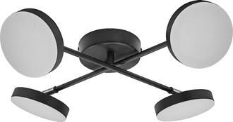 Ledvance Decor Spot Moon Leuchte schwarz, 4 verstellbare Leuchtenkopfe &uuml;berkreuz, 21 W, 1120 lm, 3000 K, Geh&auml;use aus Metall, minimalistisches Design, einfache 