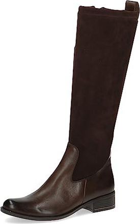 Caprice Bottes hautes pour femme sans talon Airmotion en cuir jusquau genou Largeur G, Léopard Comb, 36 EU