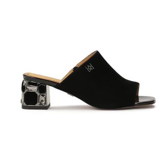 Kazar Schwarze Mules mit Strass am Absatz - - Shoes - Damen - Schwarzk - 37 EU