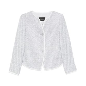Emporio Armani Lurex Tweed Jacke - - Jackets - Damen - Grau - L