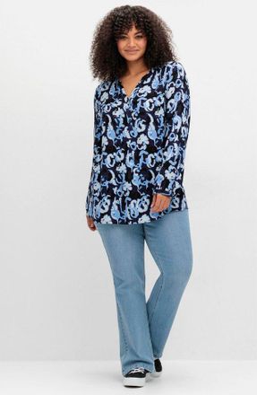 Sheego Klassische Bluse Tunika Langarm