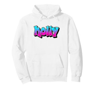 BDAZ Holly Graffiti Personalisierter Name Blau Rosa Frauen M&auml;dchen Pullover Hoodie