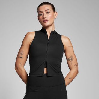 MyProtein Damen Tempo Top mit durchgehendem Reißverschluss - Schwarz - XXL