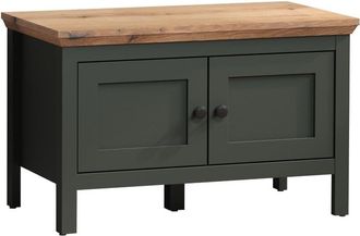 Trendteam Stanton - Sitzbank - Tannengr&uuml;n/Evoke Eiche - Garderobenbank mit 2 F&auml;chern - (BxHxT) 77 x 48 x 39 cm - Landhausstil
