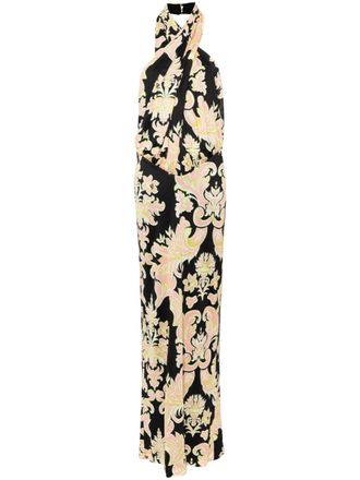 Etro robe longue à motif cachemire - Noir