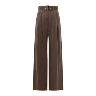 Zimmermann Weite Hose mit Bundfalten - - Trousers - Damen - Braun - XS