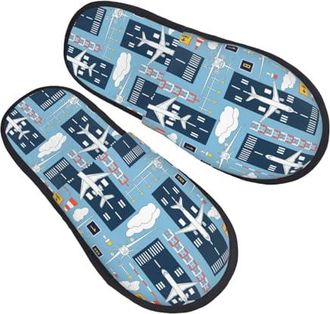 Generic Pantoufles En Coton Avions Et Panneaux De Signalisation A&eacute;ronautique Unisexe Slippers Doux Chaussons DInt&eacute;rieur Pour Homme Chambre Camping M