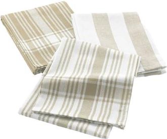 Douceur d'Intérieur Bayado Geschirrtücher, 3 Stück (50 x 70 cm), Leinen, gewebte Baumwolle