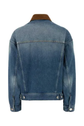 Versace Womens Denim Jacket Mediumblue Exterior: Cotton Giubbini