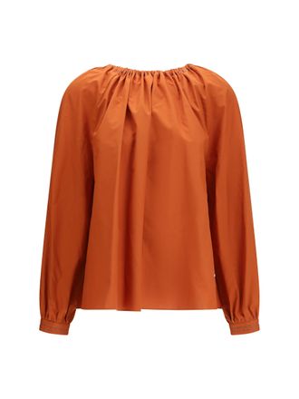Marni Womens Cotton Blouse Rust Top