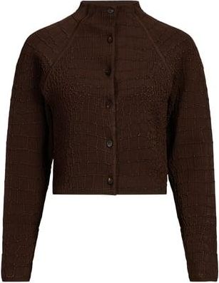 Jacquemus Cardigan &agrave; col montant effet peau de crocodile