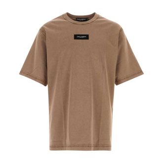 Dolce & Gabbana Biscuit Baumwoll-Oversize-T-Shirt - - Tops - Herren - Braun - XL