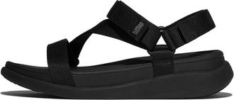 FitFlop Womens F-Mode Go Adj. Webbing Flatform Z-Strap Sandals, Schwarz, 39 EU