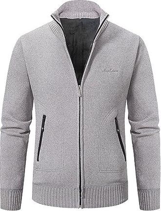 Generic Pull en coton tricot&eacute; &agrave; manches longues pour homme - Combinaison de couleurs - Pull en tricot pour lhiver, gris, 3XL