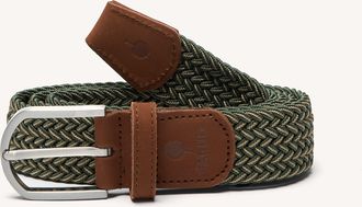 Faguo Ceinture tress&eacute;e kaki, &eacute;cru et camel