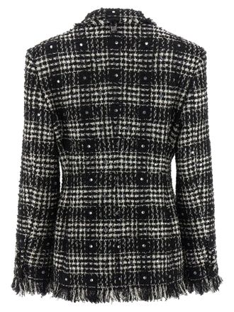 Giuseppe Di Morabito Tweed and Rhinestone Blazer - Black