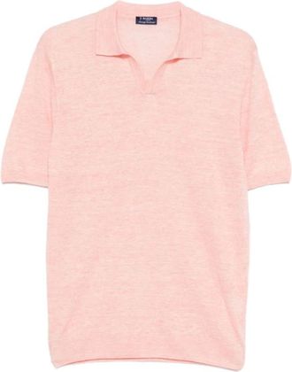 Barba Homme, Tops, Rose, Taille: L Polo &agrave; Manches Courtes et Col en V