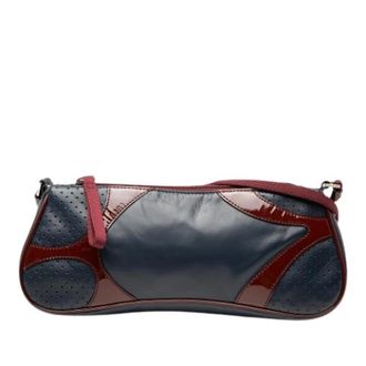 Prada Pre-owned Vintage Leder Umh&auml;ngetasche - - Pre-owned - Damen - Blau - ONE SIZE