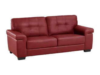 Vente-Unique Ledersofa 3-Sitzer - Rot - Hazel