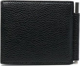 Tom Ford Bifold Calfskin with Money Clip Wallet - Black
