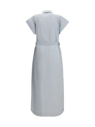 Jacob Cohen Womens Long Poplin Chemisier Dress Riga Azzurra Cupro; Cotton