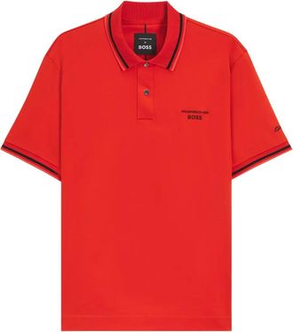 BOSS x Porsche Paris Poloshirt mit geripptem Kragen - Orange