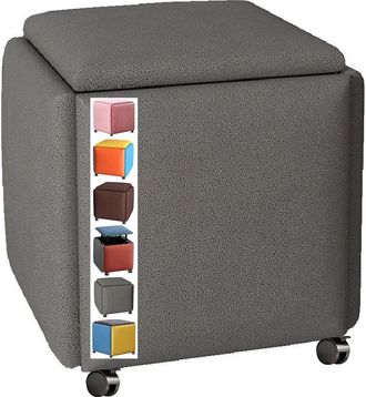 Generic Stapelbarer Sofasessel Hocker W&uuml;rfel 5 in 1, Kombination Sitzw&uuml;rfel Fu&szlig;hocker Fu&szlig;bank Polsterhocker Sitztruhe Schuhbank Sitzhocker mit Rollen Fu&szlig;st&uuml;tz