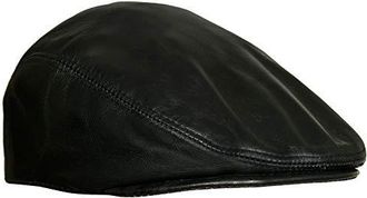 Infinity Leather Béret de Bonhomme de Cuir Noir pour Homme en Cuir Souple Gatsby Golf Casquettes Plates 2XL