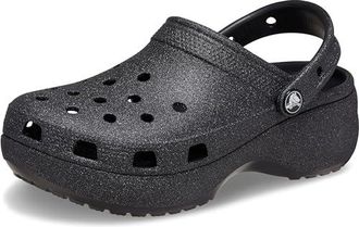 Crocs Womens Classic Platform Glitter Clog 34-35 EU Black