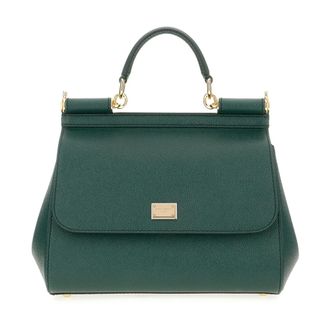 Dolce & Gabbana Femme, Sacs, Vert, Taille: ONE Size Sicily Large Handbag