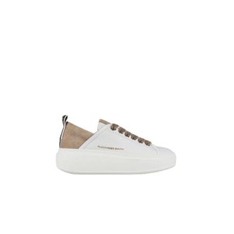 Alexander Smith Wembley Alta Donna in wei&szlig;em Leder und beigem Wildlederabsatz - - Shoes - Damen - Wei&szlig; - 39 EU