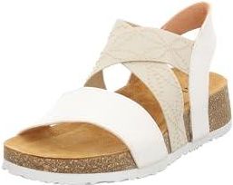 Think Damen KOAK chromfrei gegerbte nachhaltige Sandale, BIANCO 1000