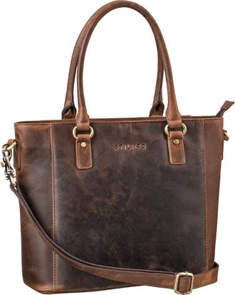 STILORD Abigail Handtasche B&uuml;ro Damen Leder Shopper Vintage Schultertasche Businesstasche elegant f&uuml;r 13,3 MacBooks Arbeitstasche Echtleder, Farbe:soria - bra