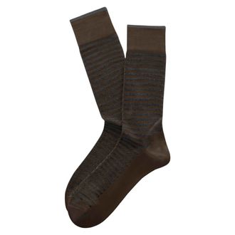 Marcoliani Mousse of Modal Kniestr&uuml;mpfe mit Streifen - - Underwear - Herren - Braun - ONE SIZE
