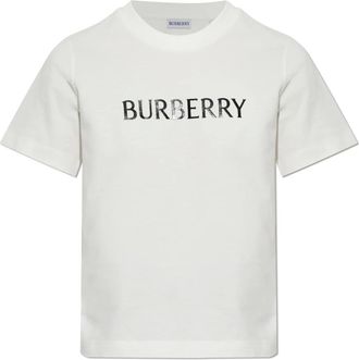Burberry Femme, Tops, Blanc, Taille: 36 FR T-shirt Logo