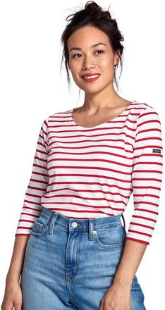 Armor Lux Damen Mariniere Cap Coz Langarmshirt, Wei&szlig; (Blanc/Braise 320), Gr. 40 (Herstellergr&ouml;&szlig;e: 3)