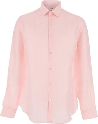 Calvin Klein Homme, Chemises, Rose, Taille: XL Linen Blend Shirt