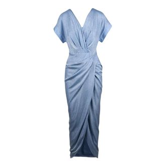 Rhea Costa Robe Longue Cache-Coeur - Femme - Robes - Bleu - Taille: 38 FR