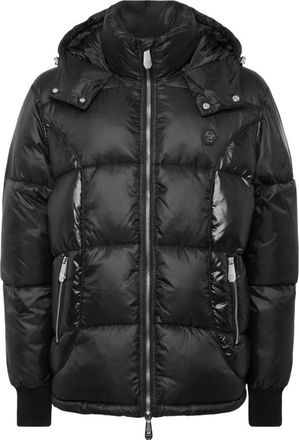 Philipp Plein Homme, Vestes, Noir, Taille: L Doudoune à capuche