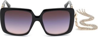 Guess Damen 0 Sonnenbrille, shiny black, 55