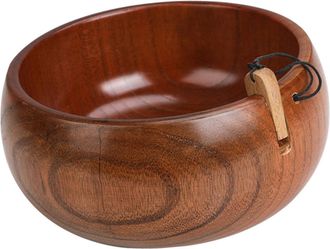 Cabilock Multifunktionale Holz garnschale mit Beweglichem Stopfen rutschfeste Wollaufbewahrungsschale f&uuml;r H&auml;kelnadeln und Strickzubeh&ouml;r Verhedderungsfreie Garn