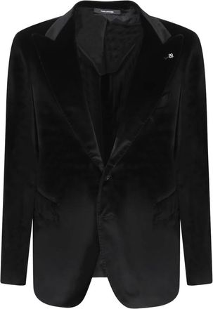 Tagliatore Homme, Vestes, Noir, Taille: M Veste en Velours &agrave; Bouton Unique