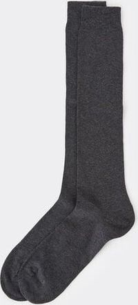 Calzedonia Lange Socken Aus Baumwolle F&uuml;r Herren Grau