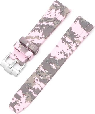 Generic QTYQWC Gebogenes Ende 20mm Nature Fluor Gummi -Uhrenband Ersetzen Sie Neue grüne Submariner Explorer 2 Rollenwächter