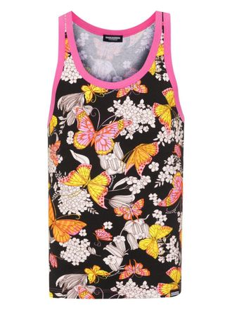 Dsquared2 Tr&auml;gershirt mit Blumen-Print - Schwarz