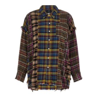 R13 Chemise oversize patchwork - Femme - Blouses et Chemises - Multicolore - Taille: 38 FR