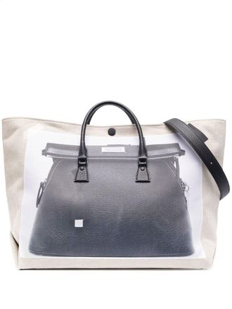 Maison Margiela sac cabas 5AC trompe-loeil - Tons neutres