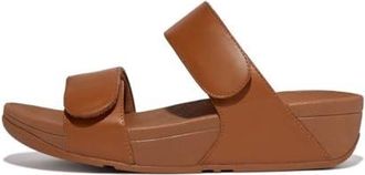 FitFlop Lulu Sandales réglables en Cuir pour Femme, Brun Clair, Pointure 42, Bronzage Clair, 42 EU